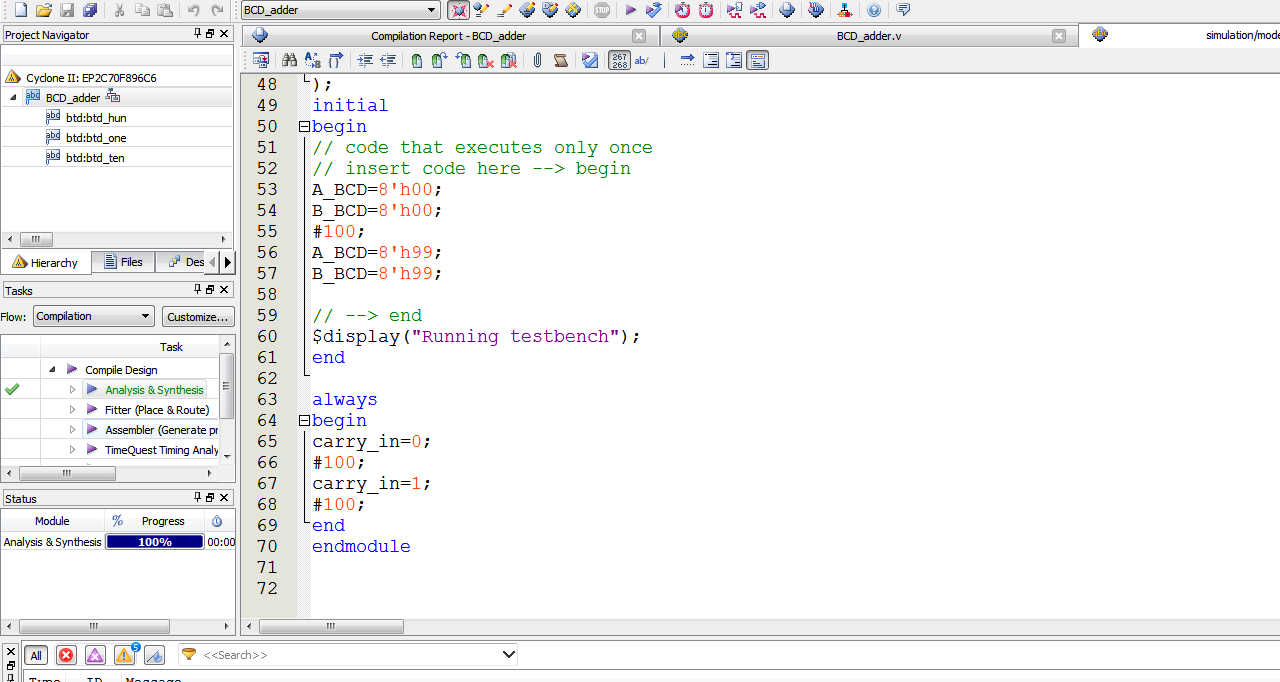 基于fpga的bcd码加法器设计verilog代码quartus仿真