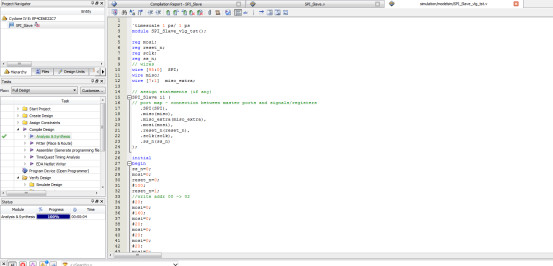 SPI Slave接口时序设计Verilog代码Quartus仿真