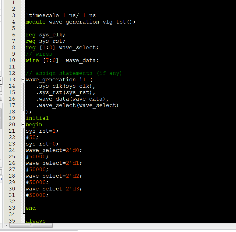 波形发生器modelsim设计Verilog代码Quartus仿真